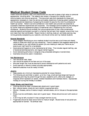 Fillable Online Medical Student Dress Code Fax Email Print - pdfFiller