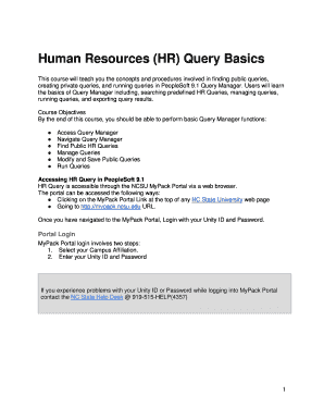 Fillable Online Human Resources (HR) Query Basics Fax Email Print - pdfFiller