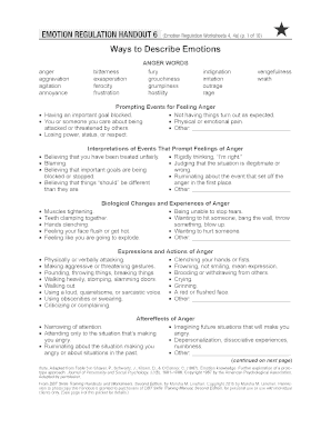 Emotion Regulation Handout 6 - Fill Online, Printable, Fillable, Blank ...