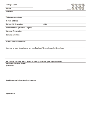 Fillable Online New baby form.doc Fax Email Print - pdfFiller