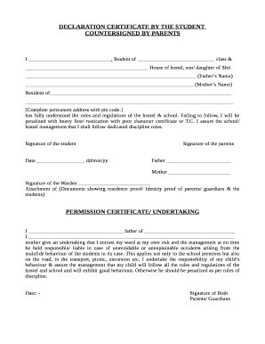 Fillable Online gurukulinternationalschool DECLARATION CERTIFICATE BY ...