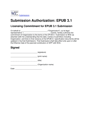 Fillable Online Submission Authorization to W3C Fax Email Print - pdfFiller