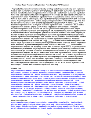 Fillable Online gucv Football Team Tournament Registration Form ...