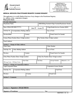 Fillable Online Practitioner Change Request Form. Practitioner change ...