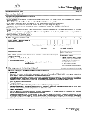 Fillable Online persi idaho Hardship Withdrawl Request Form Fax Email ...