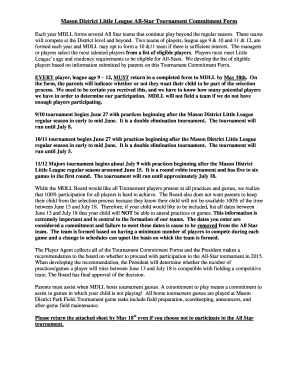 Fillable Online Tournament Commitment Form Fax Email Print - pdfFiller