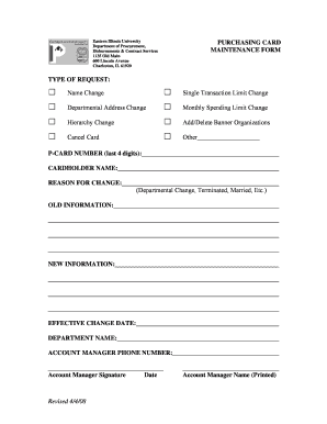 Fillable Online castle eiu Card Maintenance Form.doc Fax Email Print - pdfFiller
