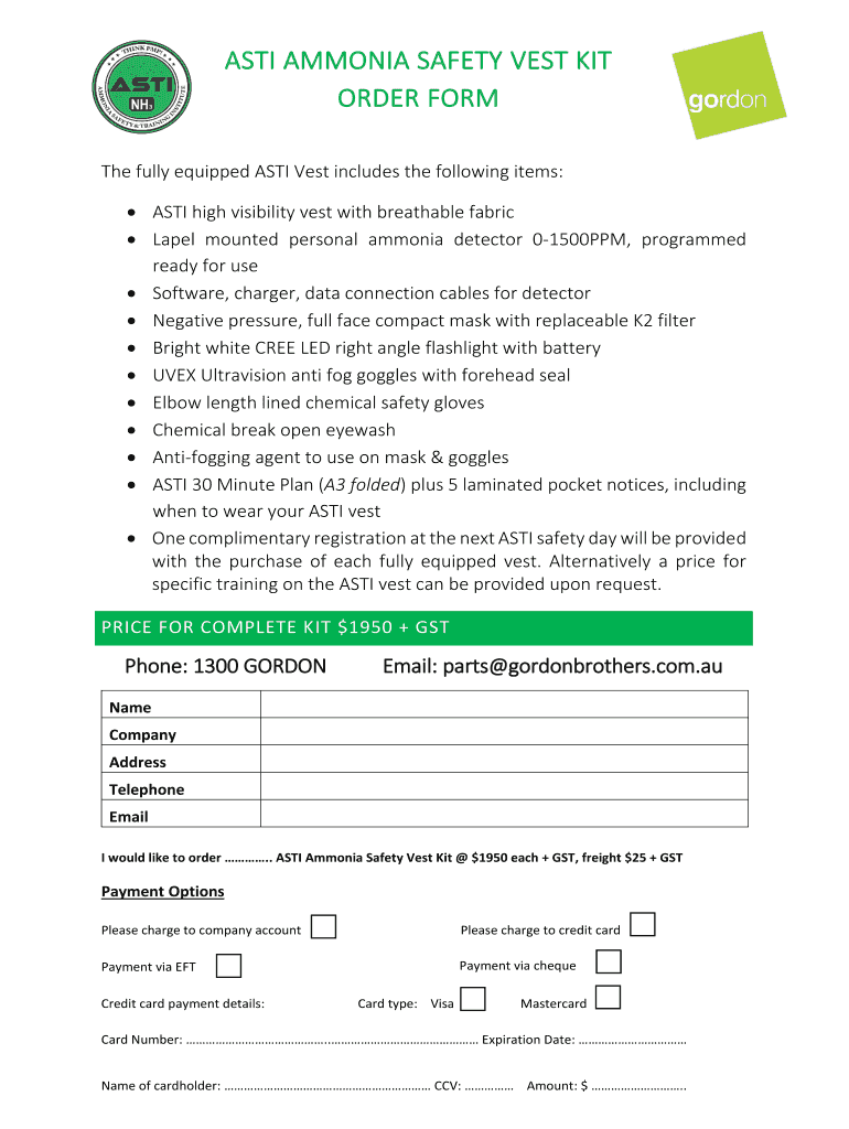 Fillable Online order form - ASTI Australia Fax Email Print - pdfFiller