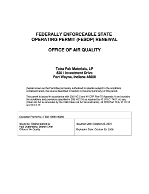 Fillable Online permits air idem in federally enforceable state ...