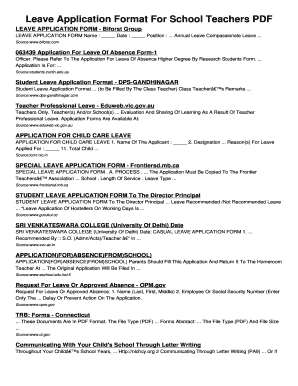 Fillable Online avlib mx Leave Application Format For School Teachers ...