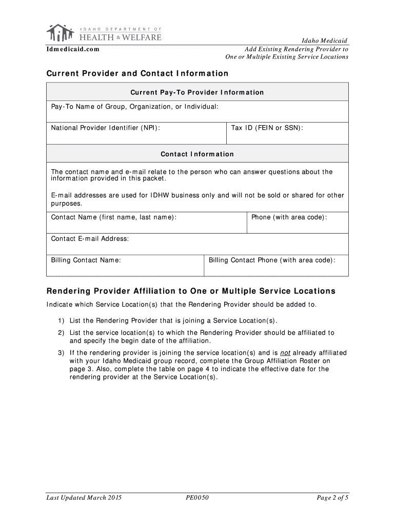 Fillable Online Add Existing Rendering Provider to Fax Email Print - pdfFiller