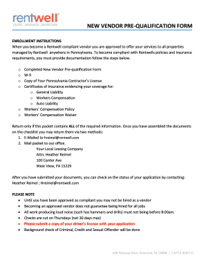 Fillable Online NEW VENDOR PRE-QUALIFICATION FORM Fax Email Print ...