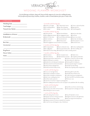 Fillable Online wedding planner worksheet Fax Email Print - pdfFiller