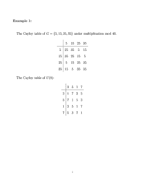 Cayley Table Pdf - Fill Online, Printable, Fillable, Blank | pdfFiller