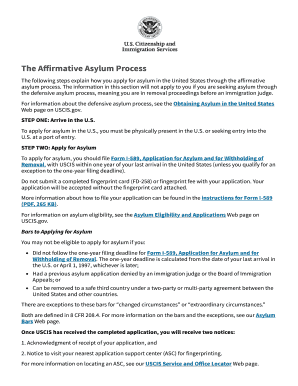 Fillable Online The Affirmative Asylum Process - UNHCR Fax Email Print ...