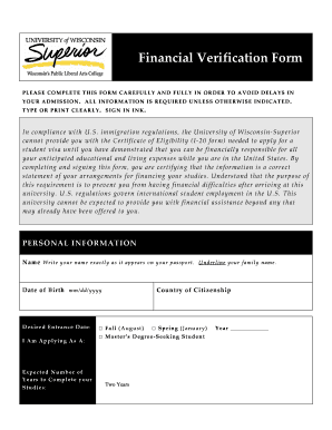 Fillable Online uwsuper Financial Verification Form.doc - uwsuper Fax ...
