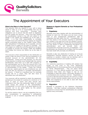 Fillable Online The Appointment of Your Executors Fax Email Print - pdfFiller
