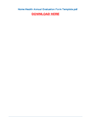 Fillable Online Home Health Annual Evaluation Form Template Fax Email ...