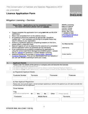 Fillable Online The Conservation of Habitats and Species Regulations 2010 Fax Email Print ...