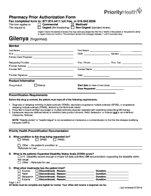 Fillable Online Pharmacy Prior Authorization Form. Request ...