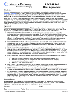 Fillable Online PACS User HIPAA Agreement NEW with Email.doc Fax Email ...