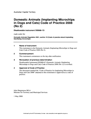 Fillable Online Domestic Animals (Implanting Microchips Fax Email Print ...