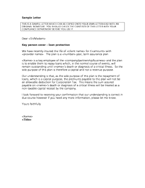 Fillable Online THIS IS A SAMPLE LETTER WHICH CAN BE COPIED ONTO YOUR ...