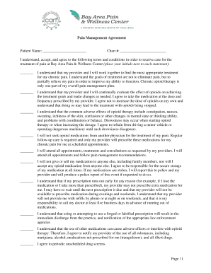 Fillable Online Pain Management Agreement Fax Email Print - pdfFiller