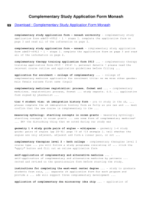 Fillable Online danone hol Complementary Study Application Form Monash ...