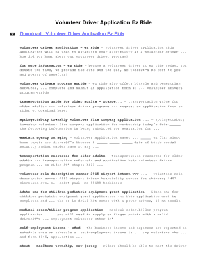 Fillable Online danone hol Volunteer Driver Application Ez Ride Ebooks - danone.hol.es ...