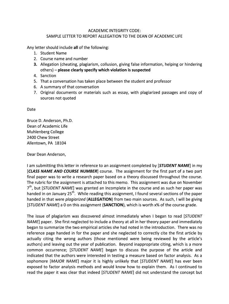 Fillable Online ACADEMIC INTEGRITY CODE: Fax Email Print - pdfFiller