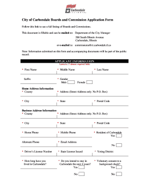 Fillable Online Boards and Commission Application Form Fax Email Print ...