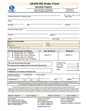 Fillable Online Ukon Order Form - Kangen Support Store Fax Email Print ...