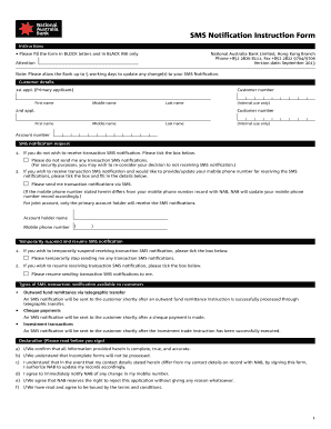 Fillable Online SMS Notification Instruction Form Fax Email Print ...