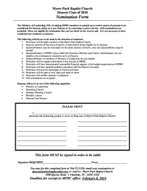 Fillable Online mpbconline Deacon Class of 2018 - mpbconline Fax Email ...