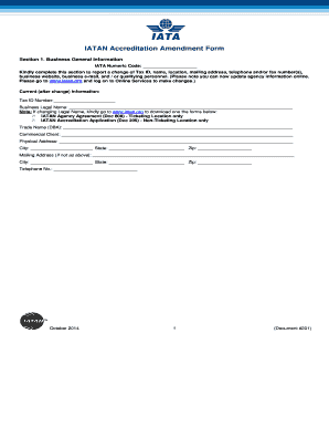 Fillable Online iatan IATAN Accreditation Amendment Form (Doc 201).docx ...
