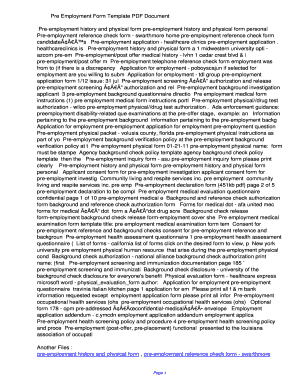 Fillable Online cxyn Pre Employment Form Template PDF ...