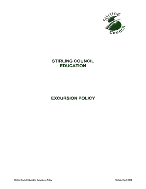 Fillable Online stirling gov Education Excursion Policy Fax Email Print ...