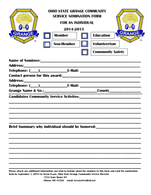 Fillable Online ohiostategrange OHIO STATE GRANGE COMMUNITY SERVICE ...