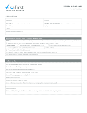 Fillable Online SAUDI ARABIAN Business Visa Fax Email Print - pdfFiller