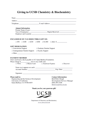 Fillable Online chem ucsb Giving to UCSB Chemistry & Biochemistry ...