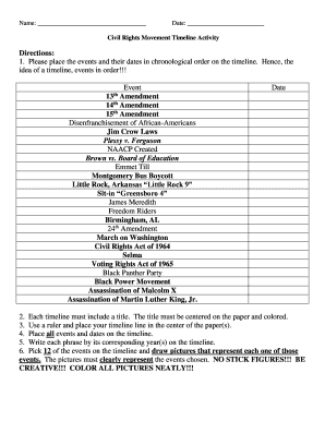 Fillable Online Civil Rights Movement Timeline Activity Fax Email Print ...