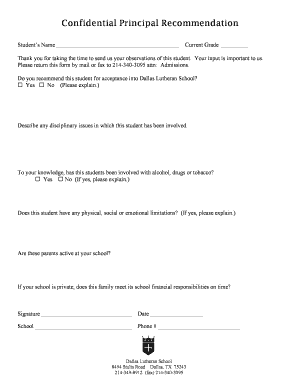 Fillable Online Principal Recommendation Form Fax Email Print - pdfFiller