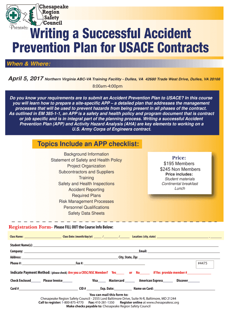 Fillable Online chesapeakesc Accident Prevention Plan - chesapeakesc ...