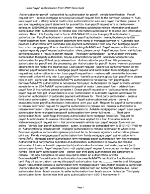 Fillable Online fkdv Loan Payoff Authorization Form PDF ...