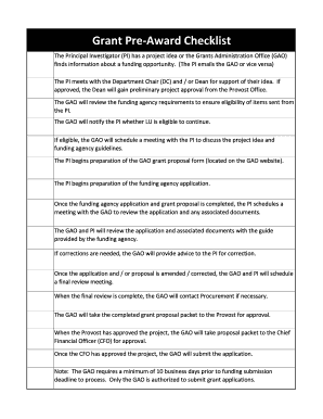 Fillable Online liberty Grant Pre-Award Checklist Fax Email Print ...