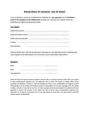 Fillable Online Declaration of consent: use of email Fax Email Print ...