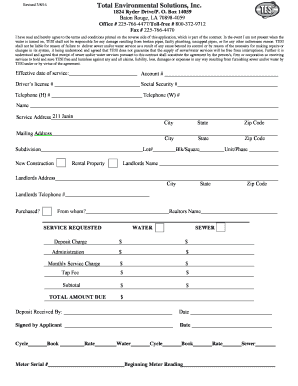 Fillable Online Revised 3/8/16 Total Environmental Solutions, Inc. Fax ...