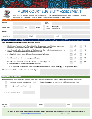 Fillable Online courts qld gov Murri Court Eligibility Assessment. Form ...