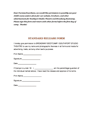Fillable Online BBC14 STANDARD RELEASE FORM 1 Fax Email Print - pdfFiller